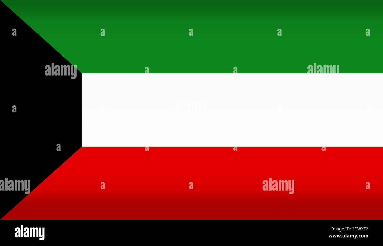 Vector flag of Kuwait. Color symbol isolated on white background ...