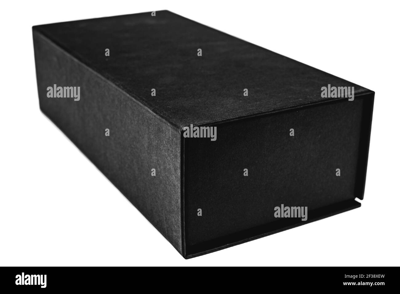black cardboard box on white background Stock Photo - Alamy