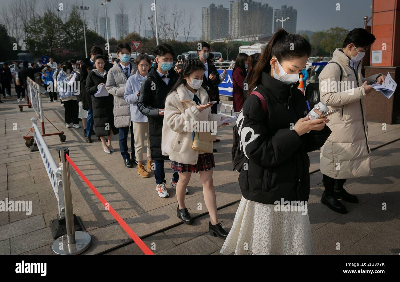 HANGZHOU, CHINA - MARCH 13, 2021 - Candidates for the broadcasting ...