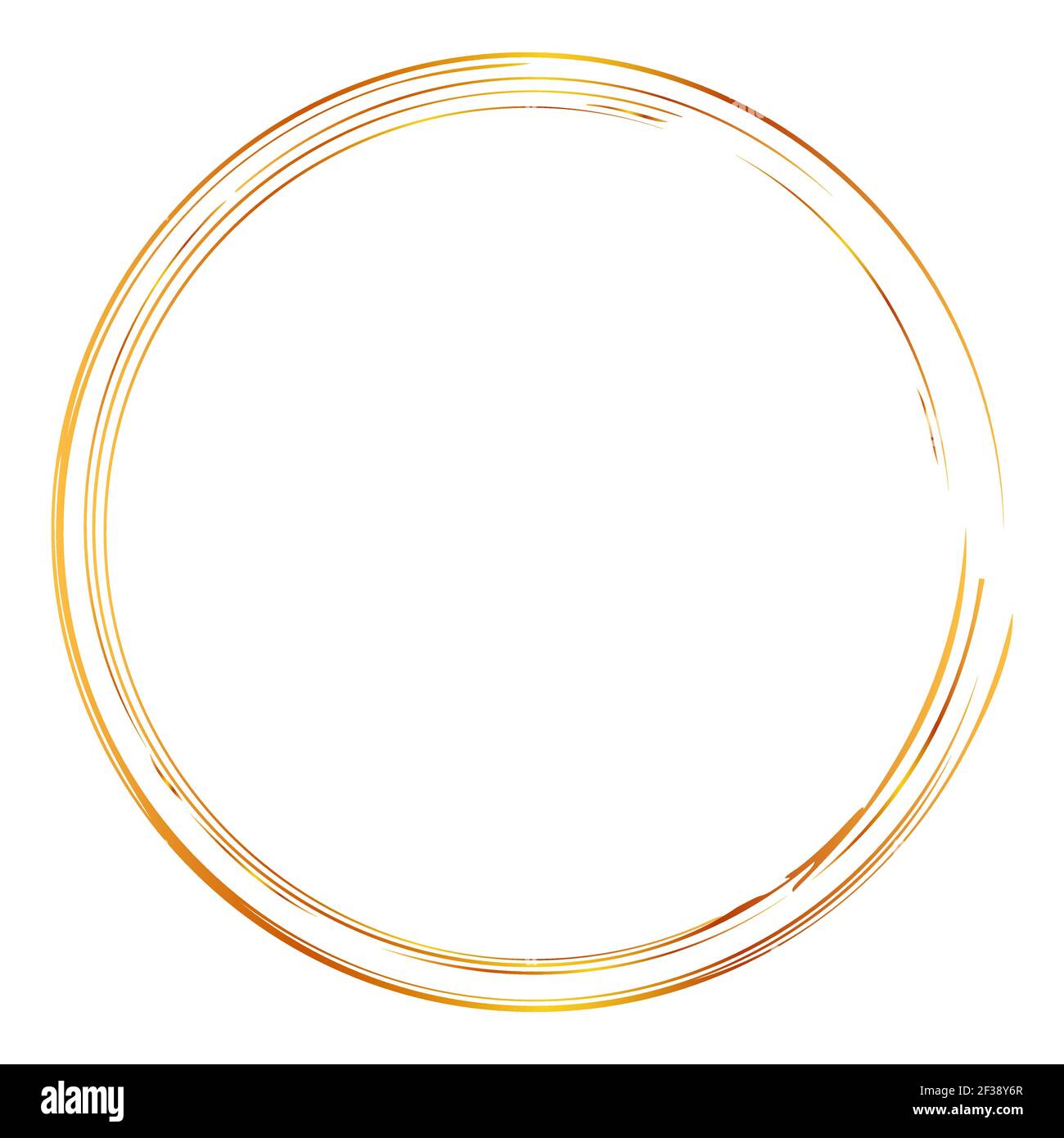 Hand Draw Sketch Golden Circle Frame from Multiple Black thic market ...