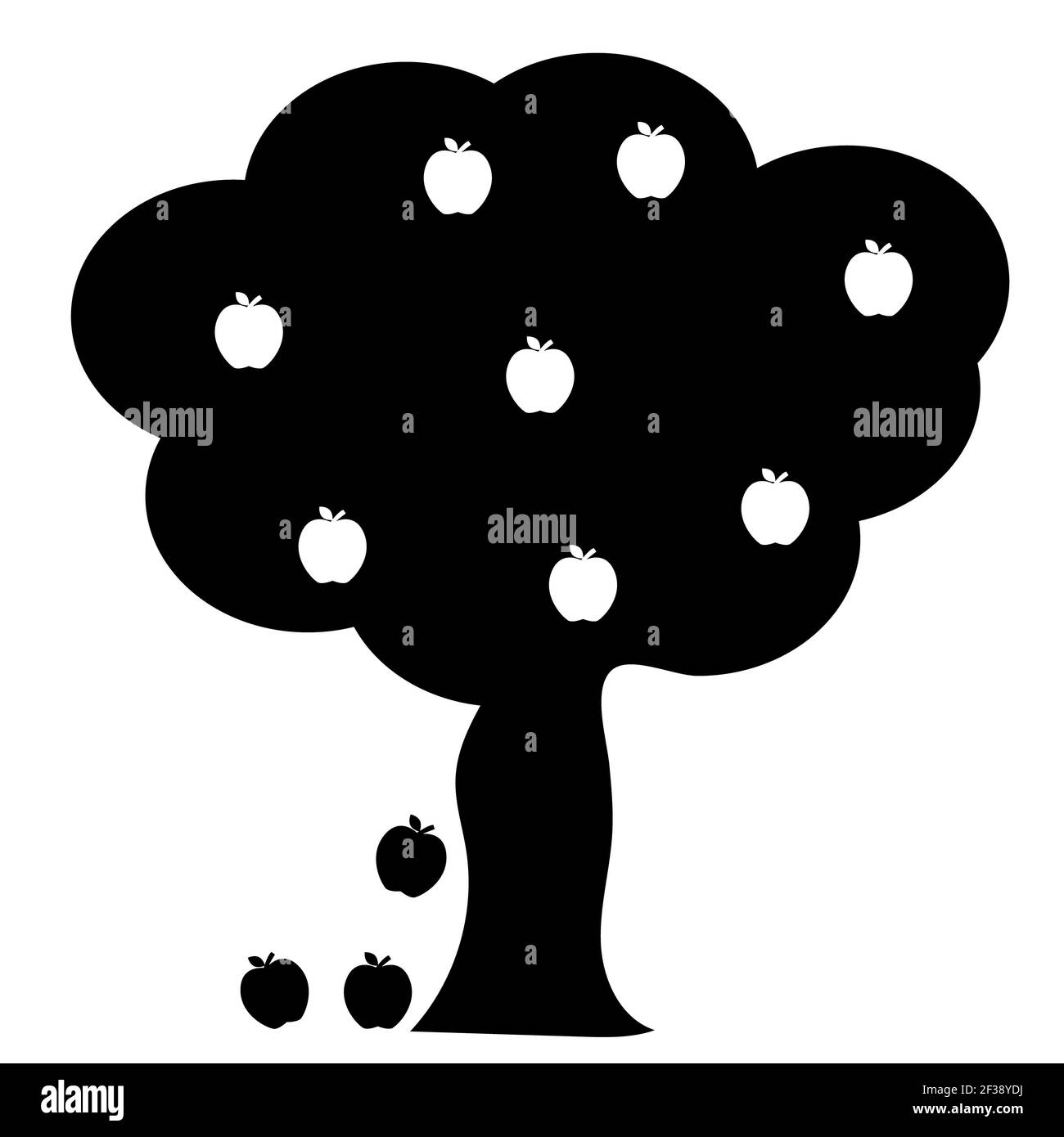 apple tree icon on white background. flat style. summer tree sign ...