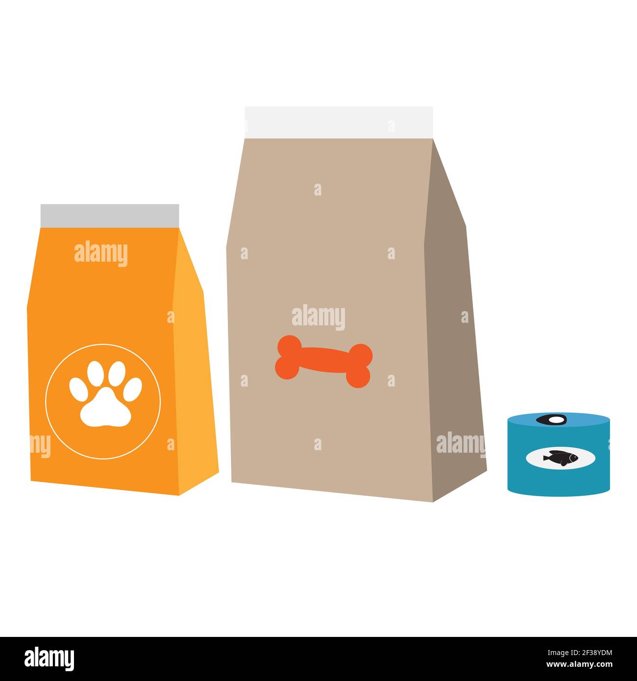 food for cats and dogs on white background. pet food sign. pet shop ...