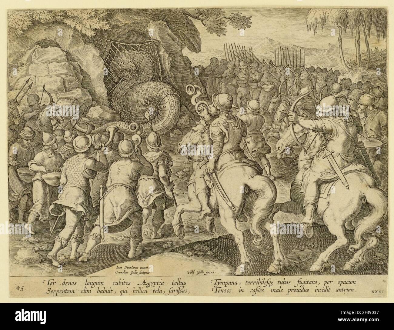 Print, Trapping the serpent, ca. 1595 Stock Photo - Alamy