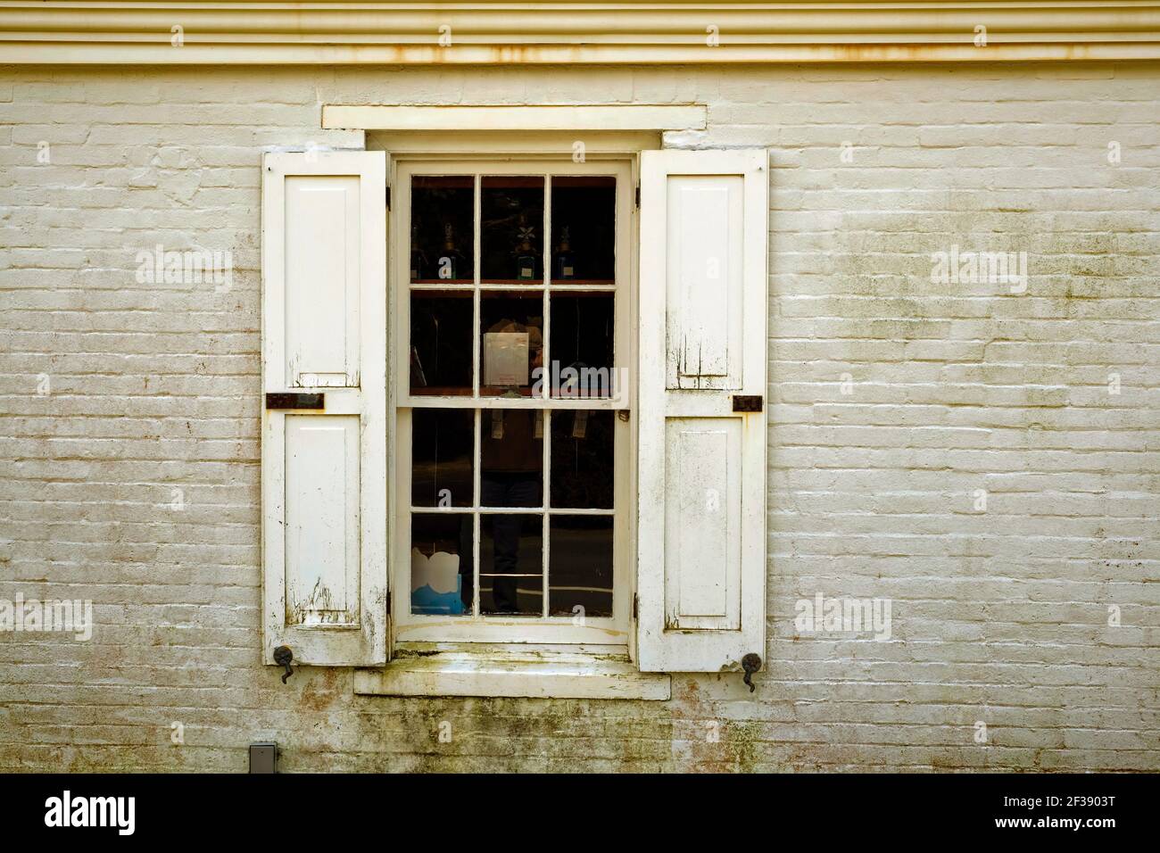 Wall building feature cape may lighthouse window shutters hi-res stock ...