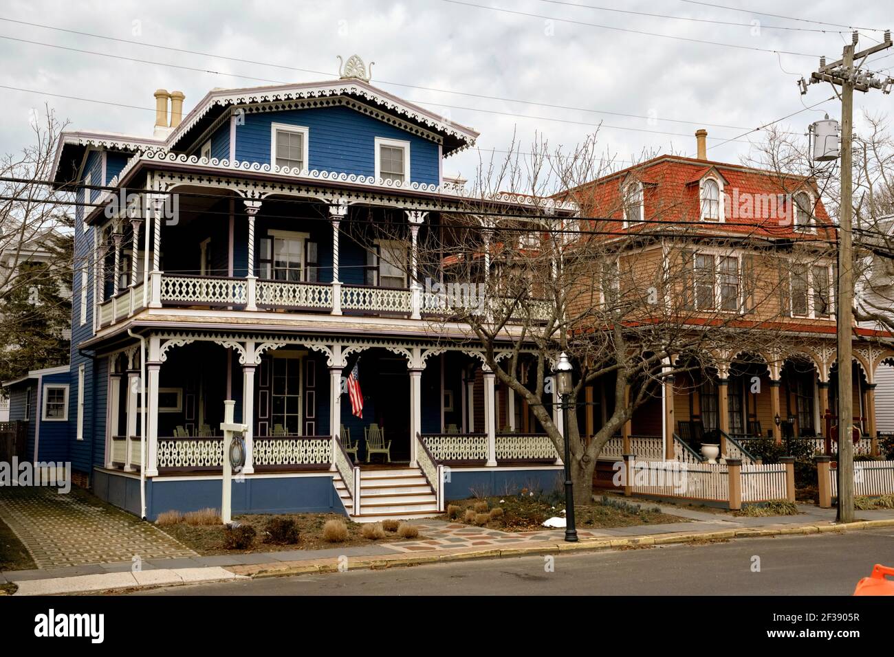 Historic Victorian gingerbread houses of Cape May, New Jersey Stock ...