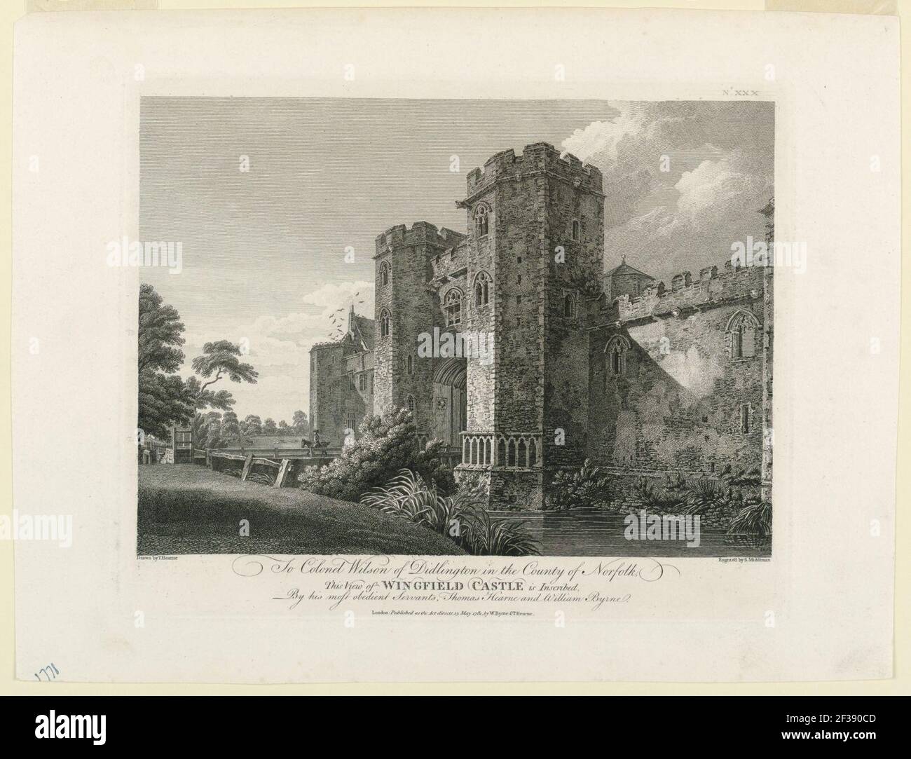 Print, View of Wingfield Castle, 1781 Stock Photo - Alamy