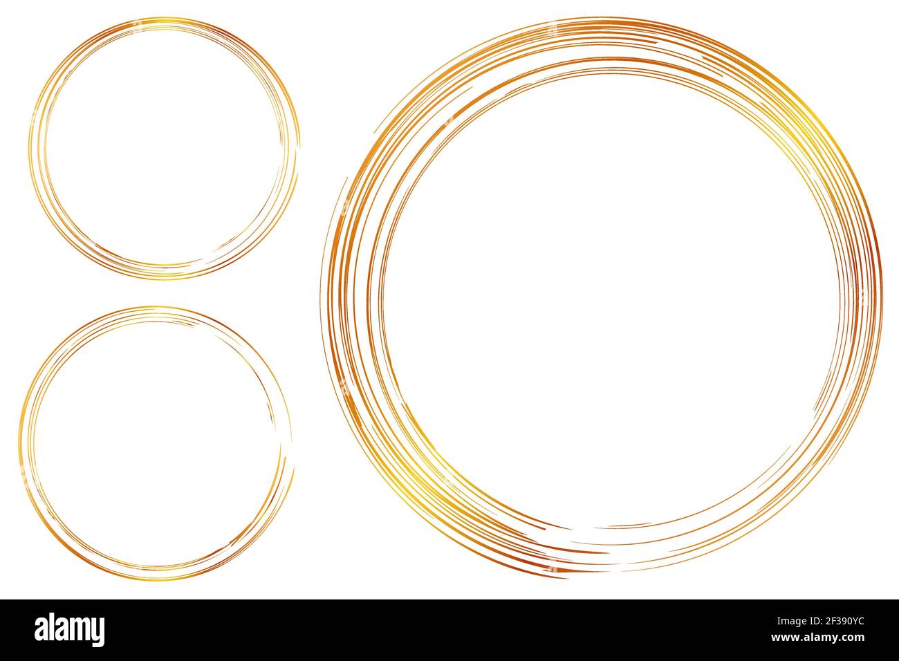 3 Hand Draw Sketch Golden Circle Frame from Multiple Black thic market ...