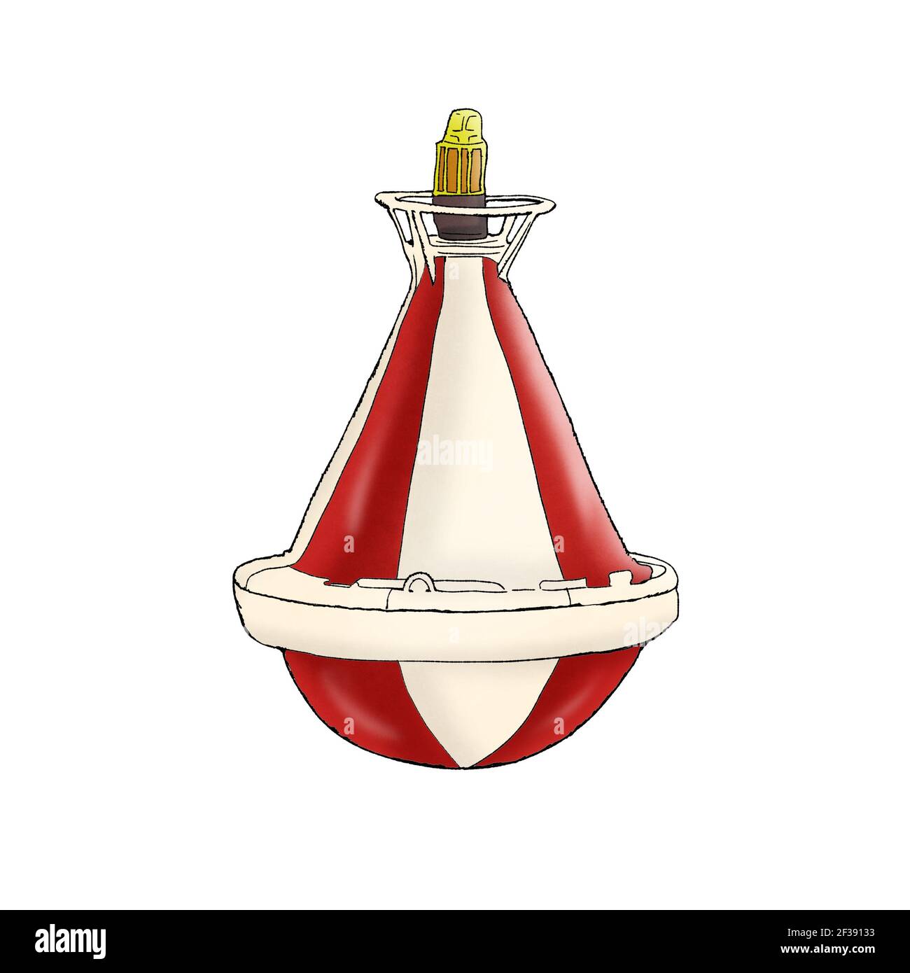 Marine red and white buoy. Illustration for design Stock Photo - Alamy