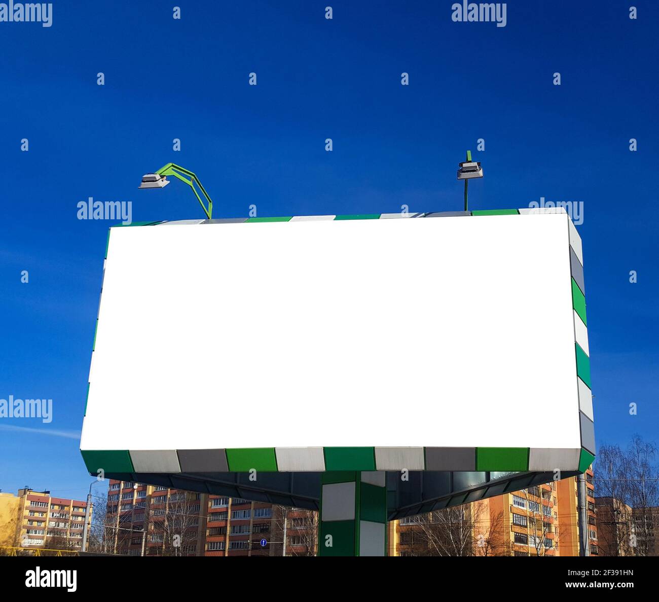 An empty billboard. Outdoor advertising poster with mockup Stock Photo ...