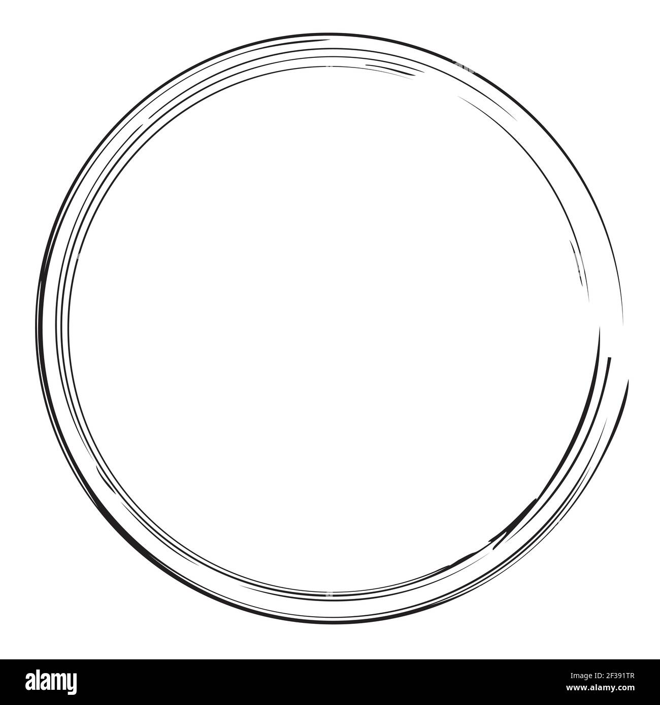 Hand Draw Sketch Circle Frame from Multiple Black thic market for your ...