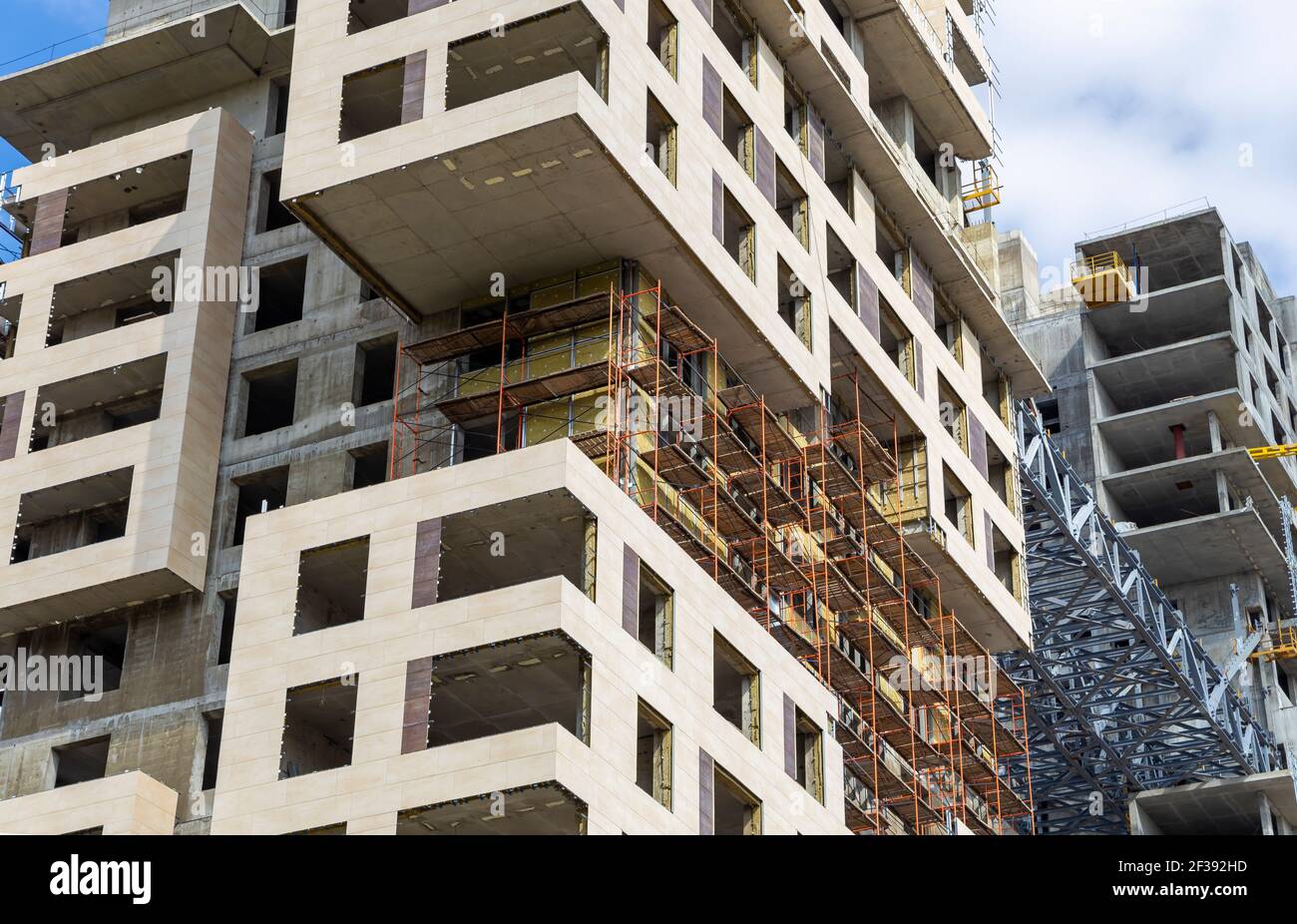 View of construction site, Industrial image. Moscow, Russia Stock Photo ...