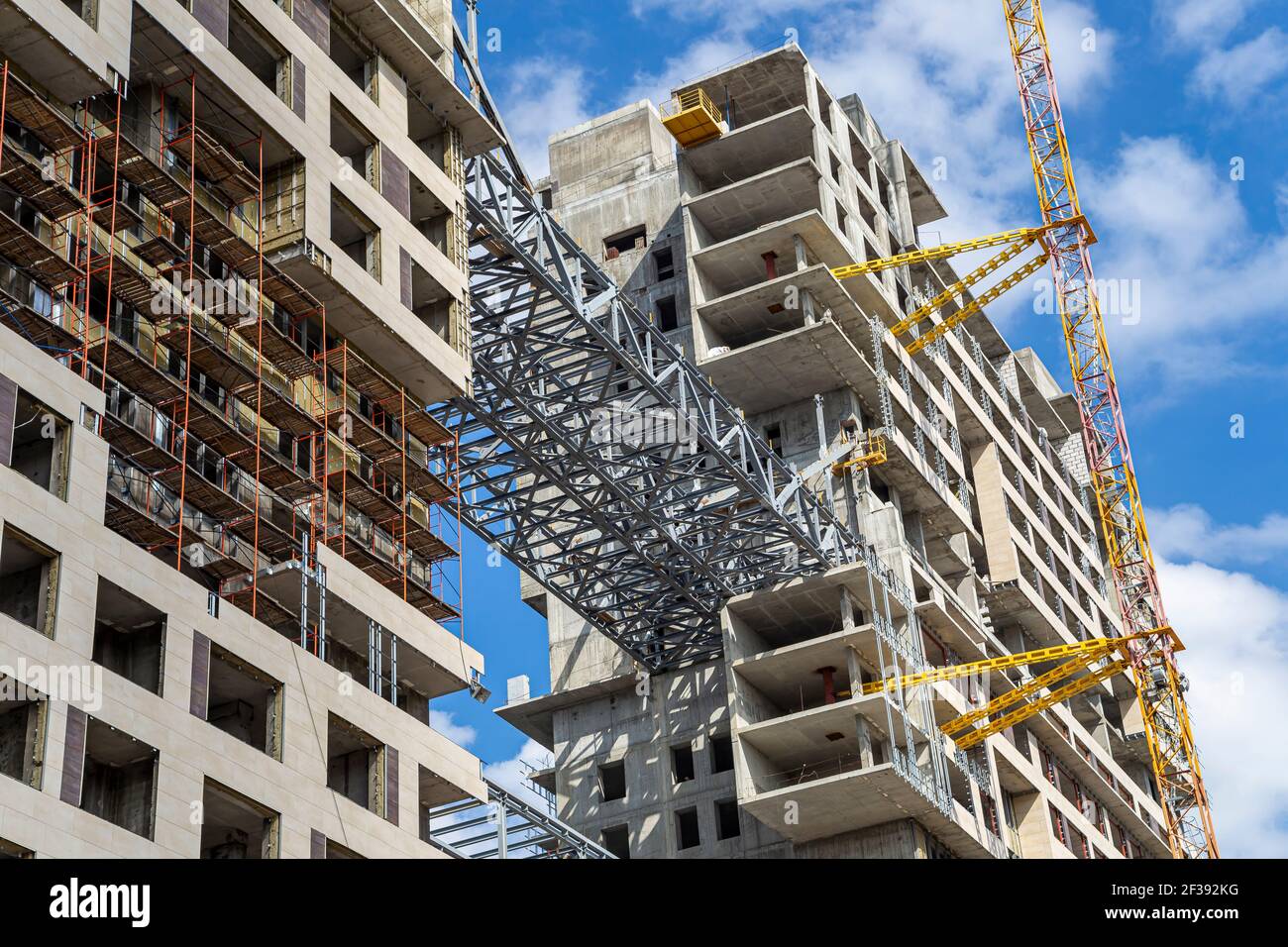 View of construction site, Industrial image. Moscow, Russia Stock Photo ...