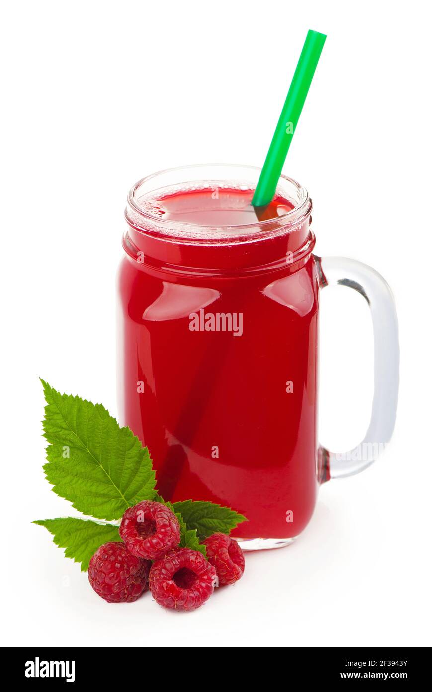 the raspberries and juice isolated on white Stock Photo - Alamy