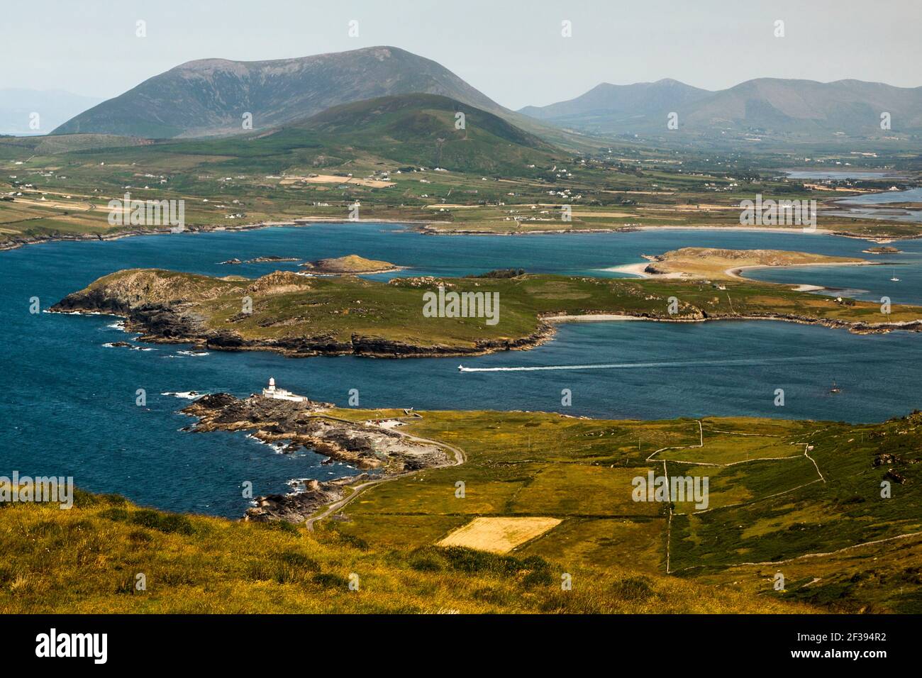 The Island of Valentia (in Gaelic Dairbhre), west of Ireland. Iveragh ...