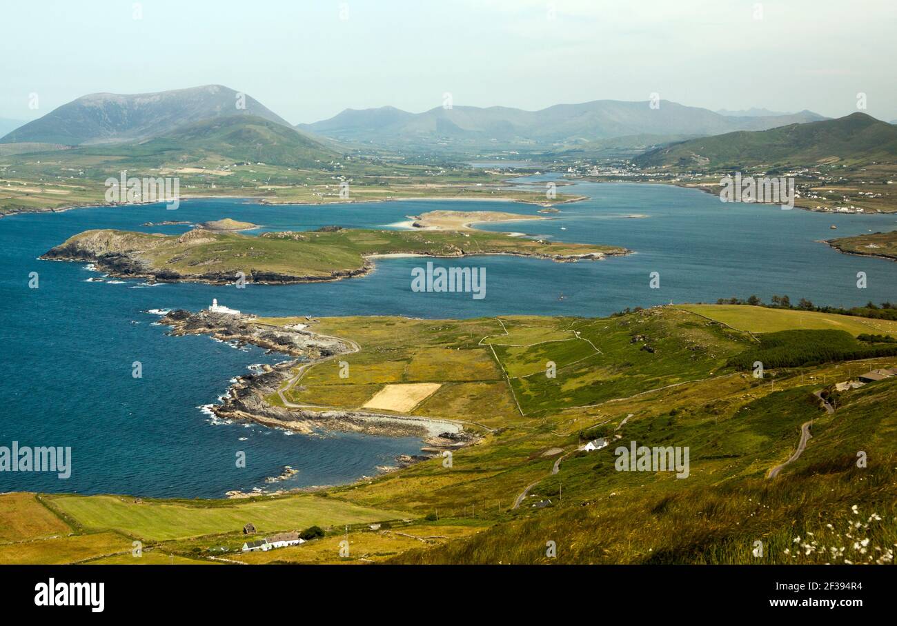 The Island of Valentia (in Gaelic Dairbhre), west of Ireland. Iveragh ...