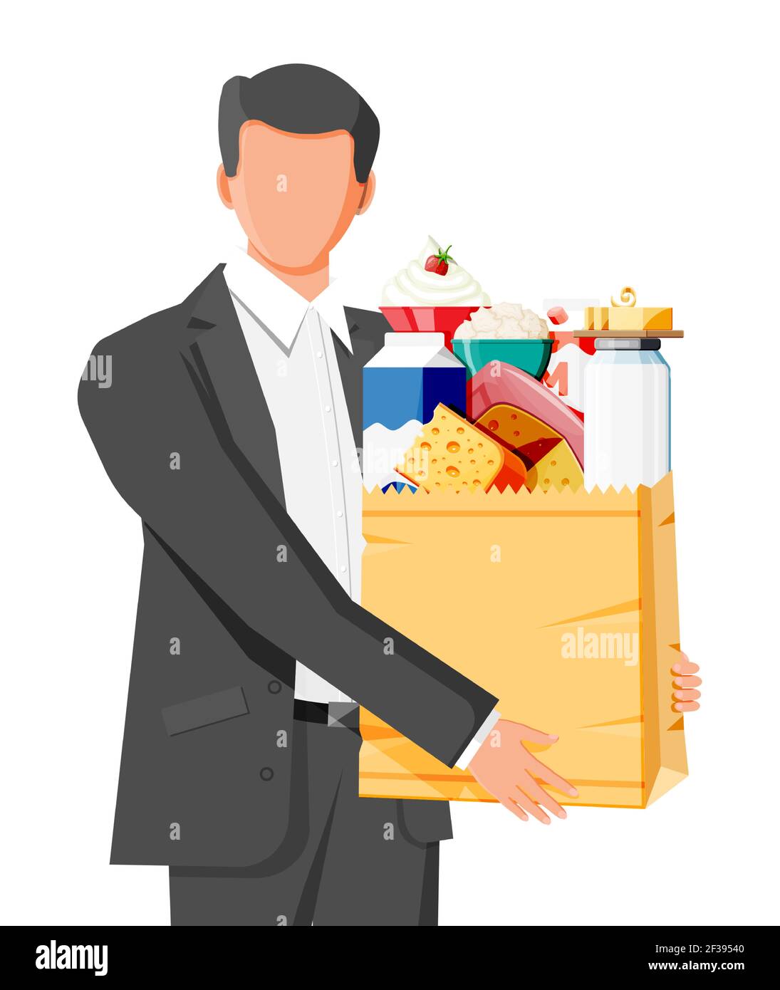 Man in paper bag Stock Vector Images - Alamy