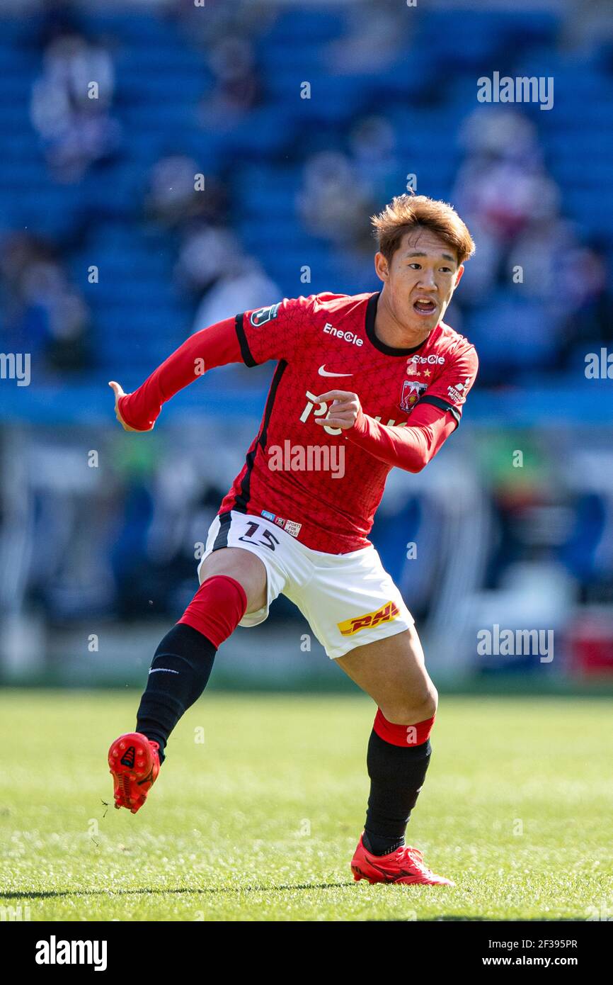 Nissan Stadium, Kanagawa, Japan. 14th Mar, 2021. Takahiro Akimoto (Reds ...