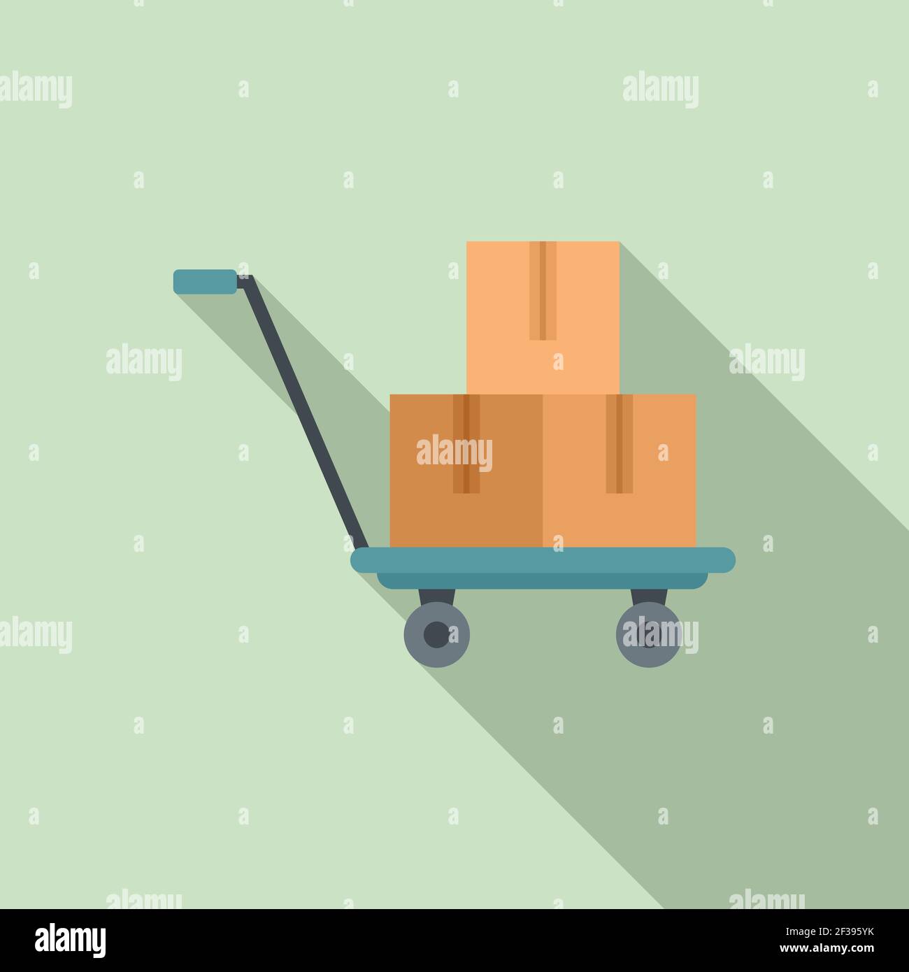 Parcel cart icon, flat style Stock Vector Image & Art - Alamy