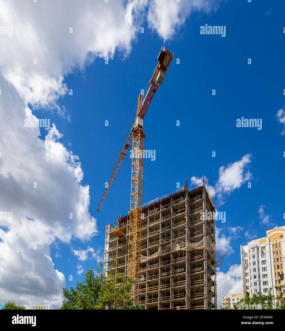 Multi-storey building under construction (new residential complex ...