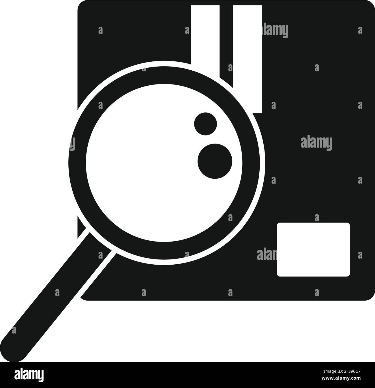 Black search package icon isolated Stock Vector Images - Alamy