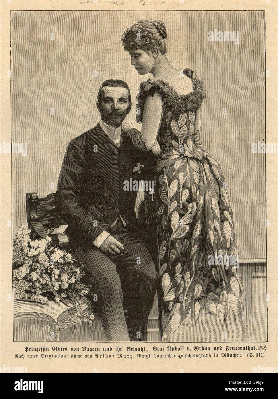 Prinzessin Elvira von Bayern mit Rudolf, Graf von Wrbna-Kaunitz ...