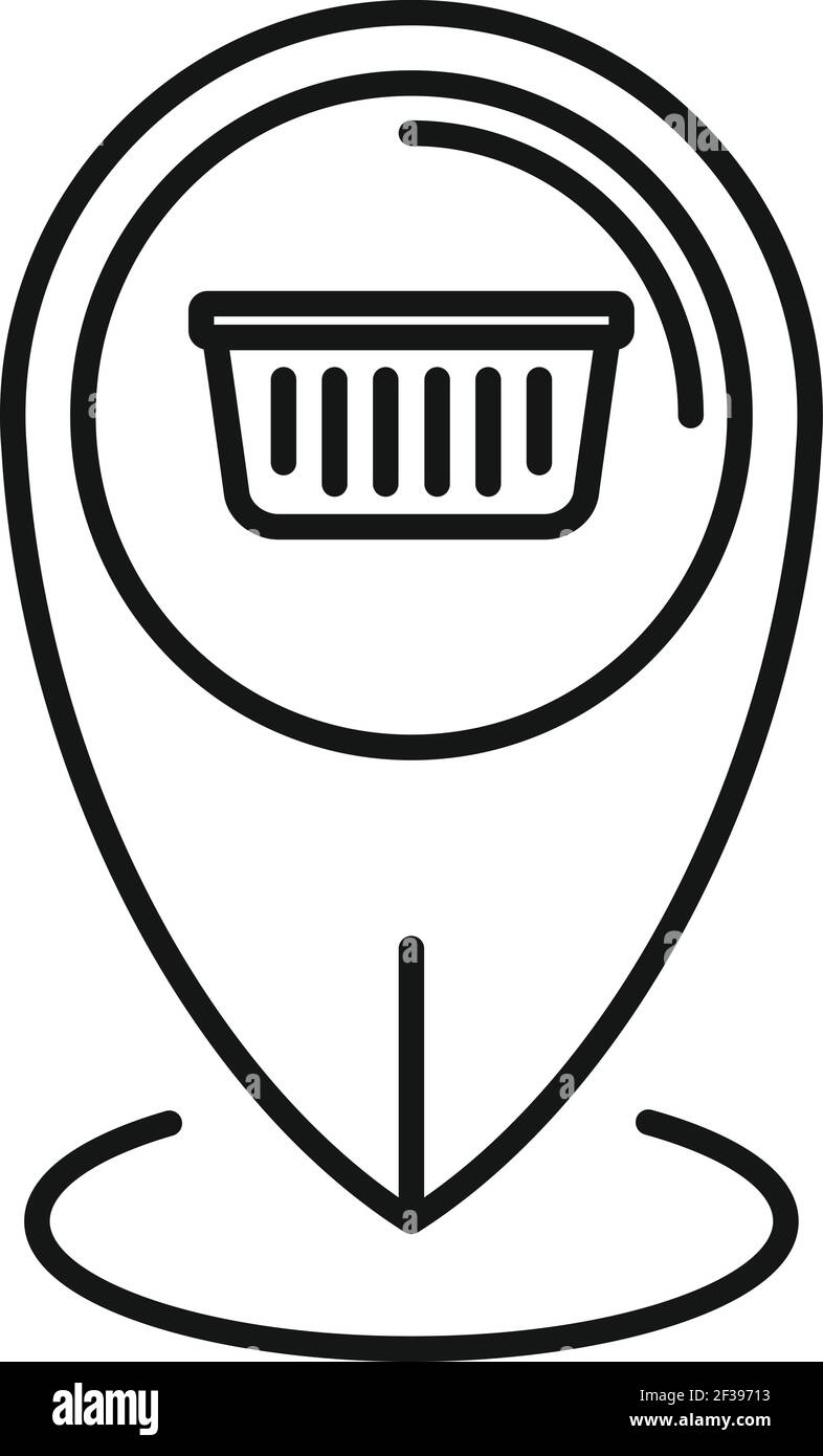 Shop gps pin icon, outline style Stock Vector Image & Art - Alamy