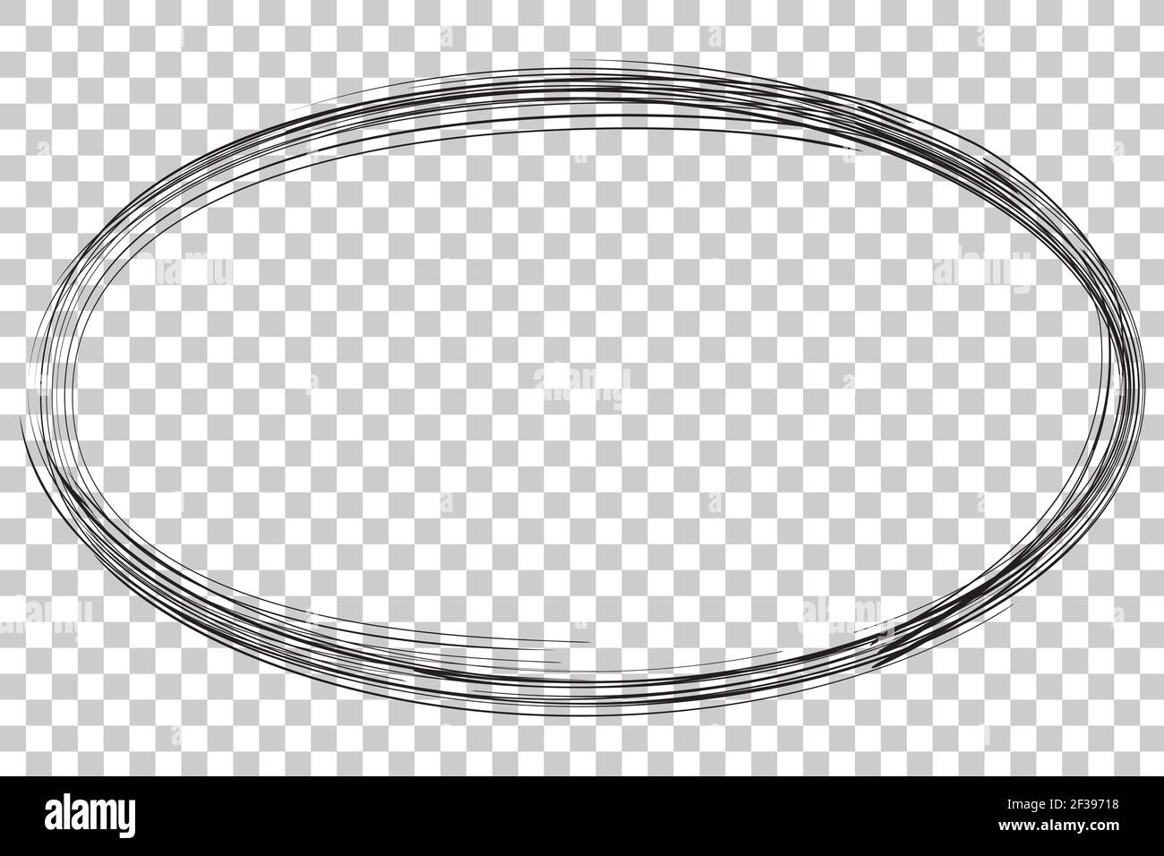 Hand Draw Sketch Oval Frame from Multiple Black thic market for your ...