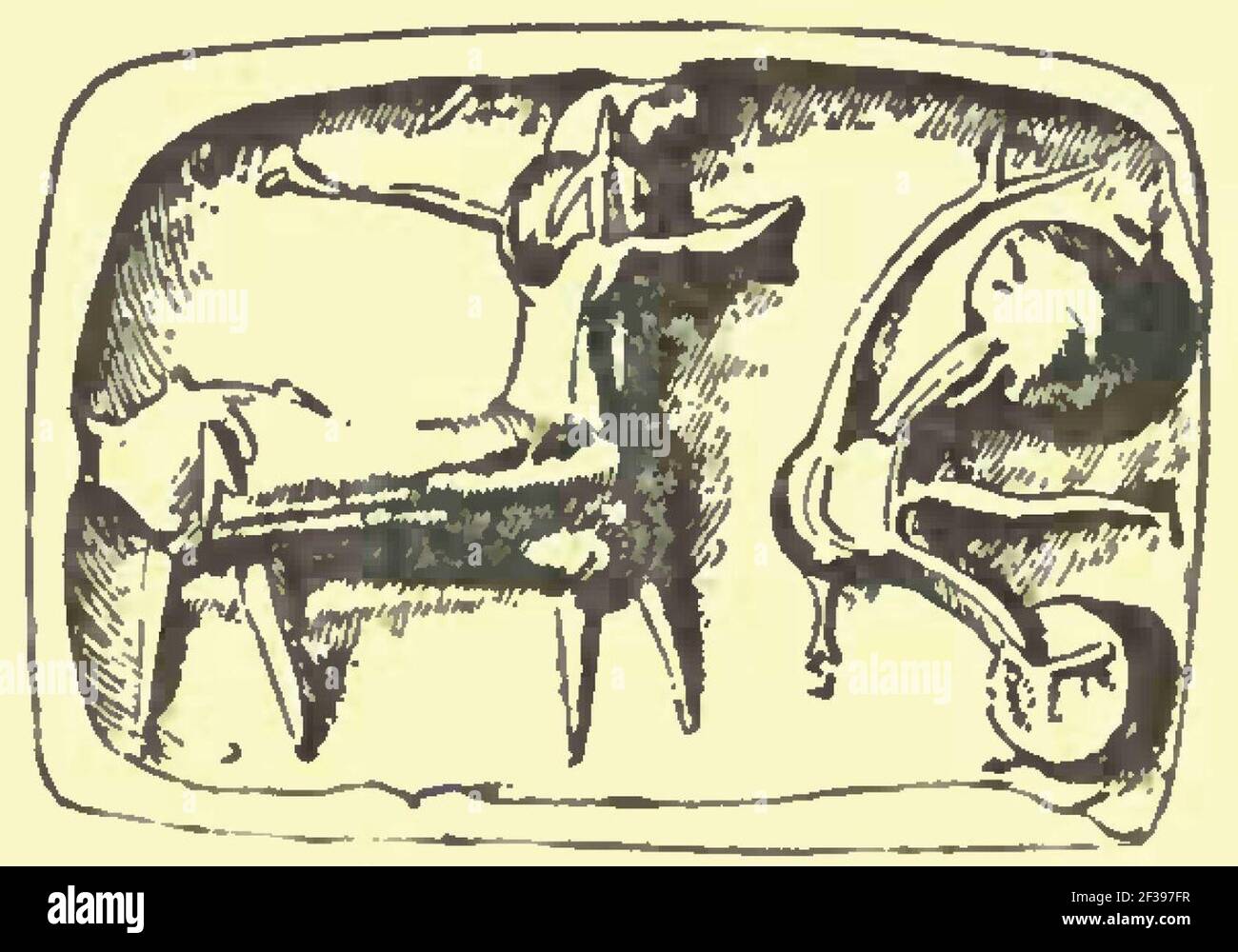 Prism-seal, Steatite, Crete, Berlin, Cat. no. 62 Stock Photo - Alamy