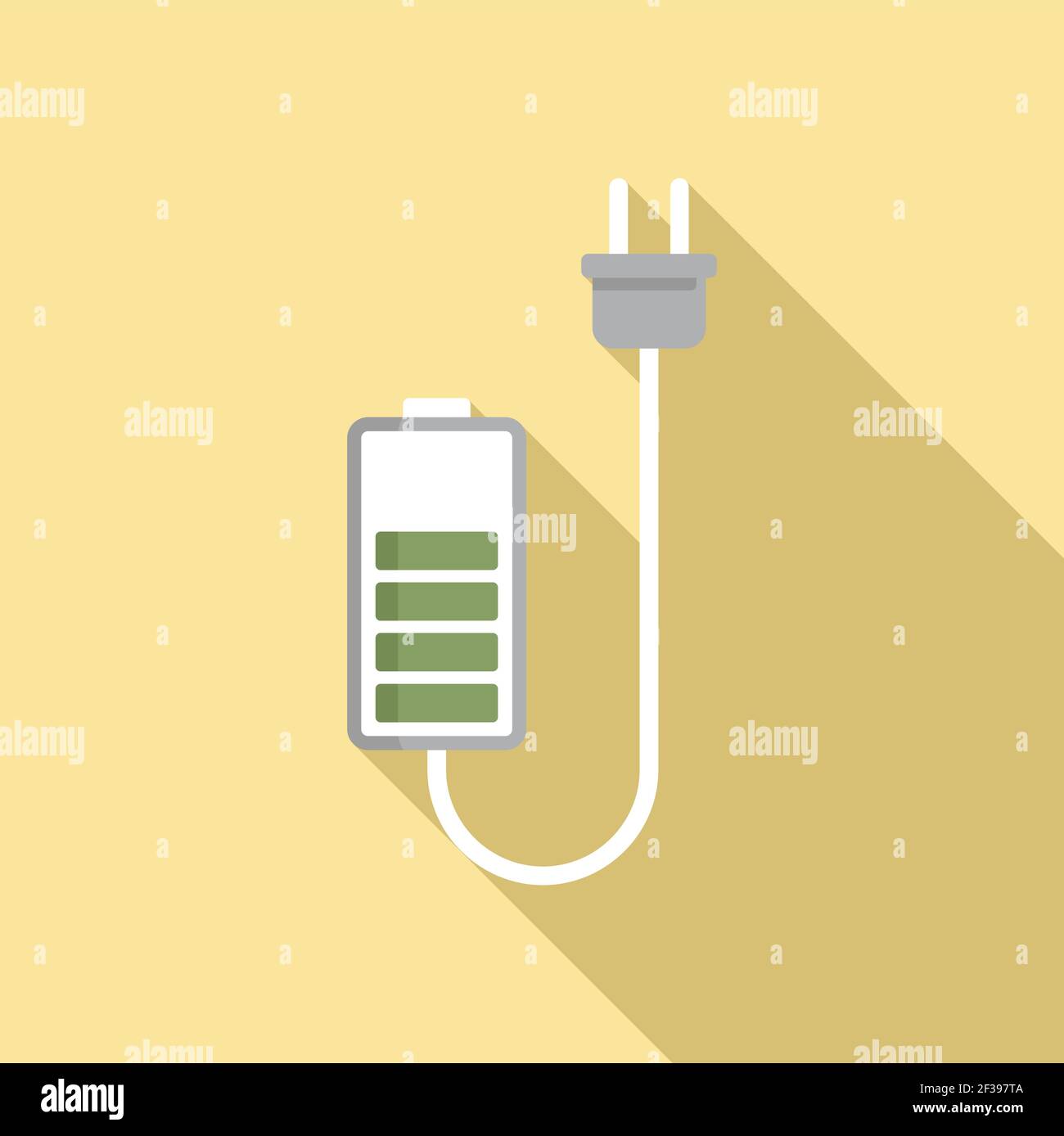 Battery charging plug icon, flat style Stock Vector Image & Art - Alamy
