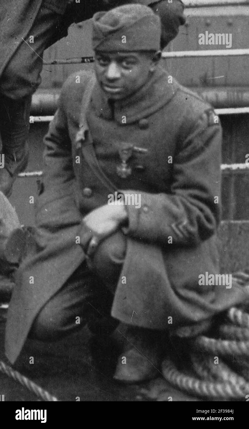 Private Ralph Hawkins of the 369th Infantry Regiment (United States ...