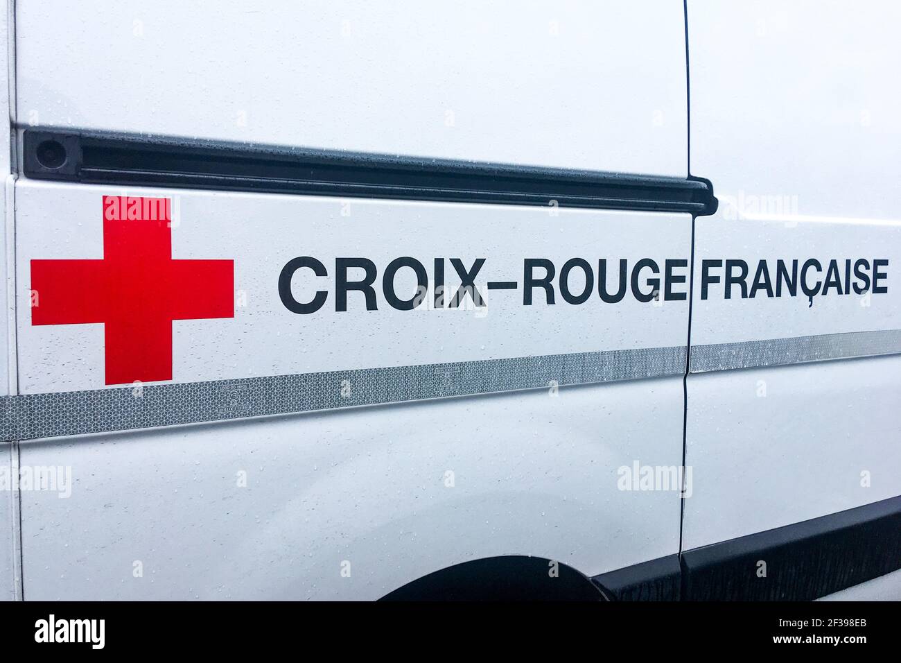 Van from French Red Cross, France Stock Photo - Alamy
