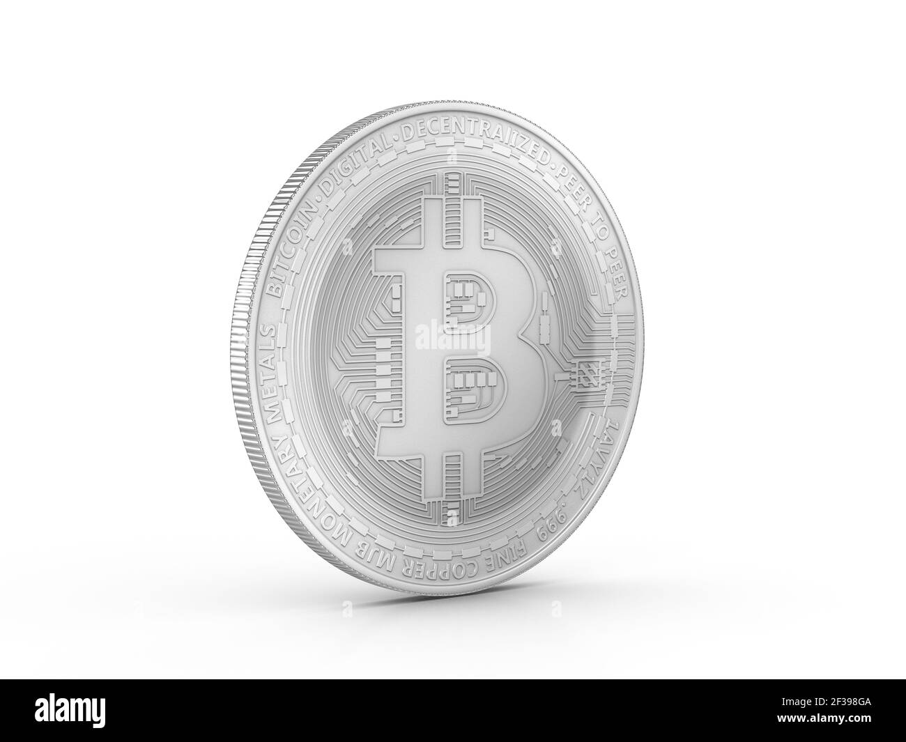 Bitcoin on a white background. 3d illustration Stock Photo - Alamy