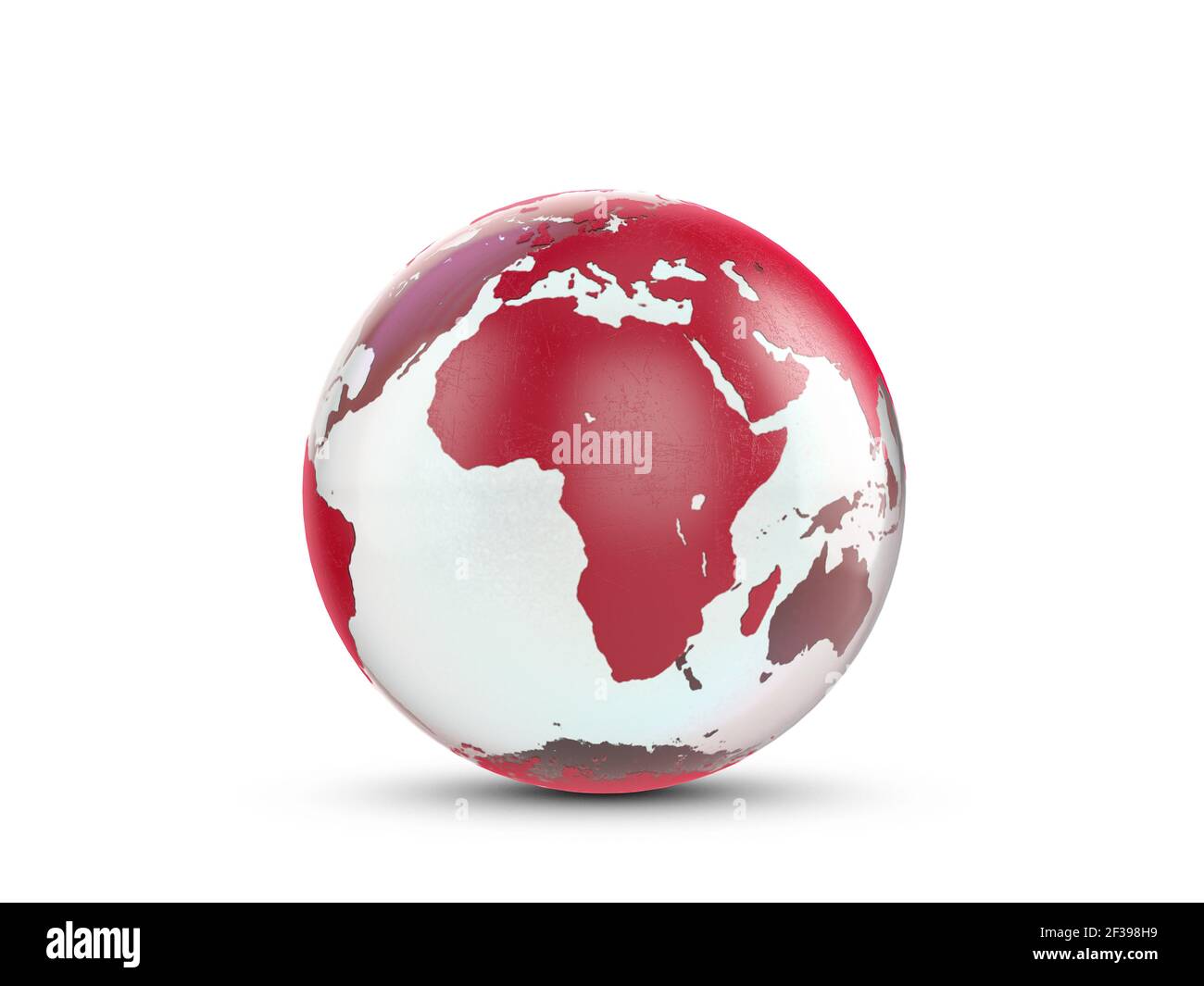 Glass world globe on a white background. 3d illustration Stock Photo ...
