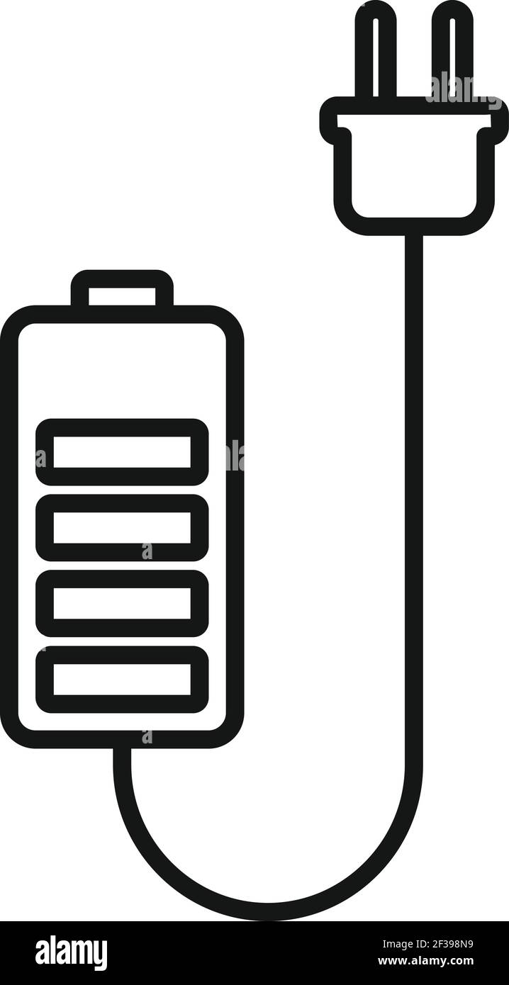Battery charging plug icon, outline style Stock Vector Image & Art - Alamy