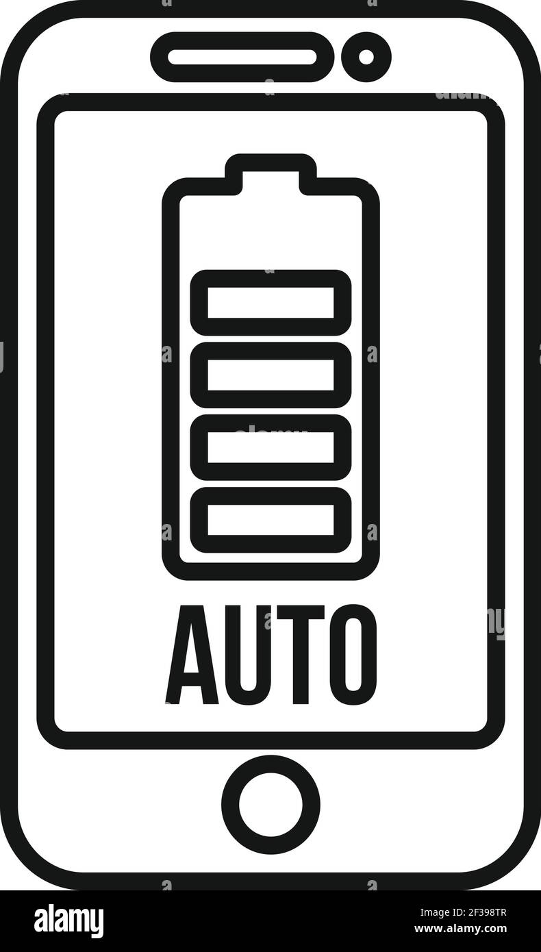 Car charging phone notification icon, outline style Stock Vector Image ...