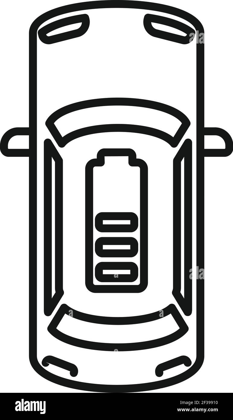 Top view electric car icon, outline style Stock Vector Image & Art - Alamy