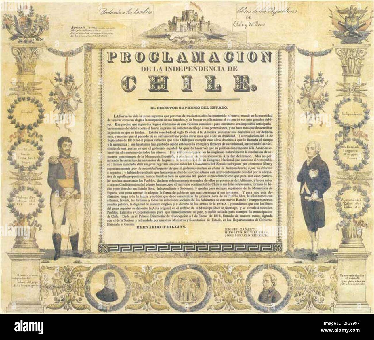 Proclamacion independencia Chile Stock Photo - Alamy