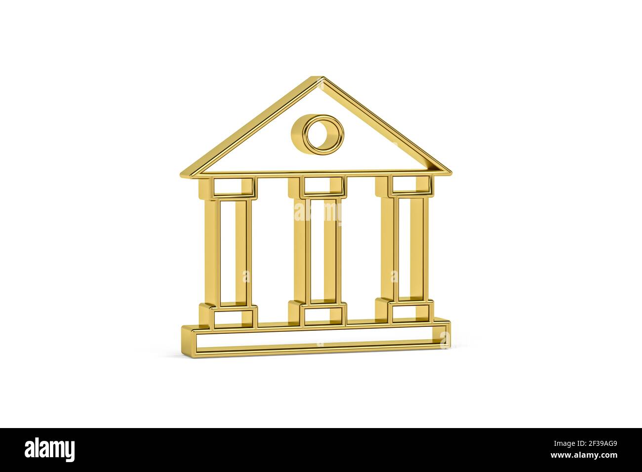 Golden 3d villa icon isolated on white background - 3D render Stock ...