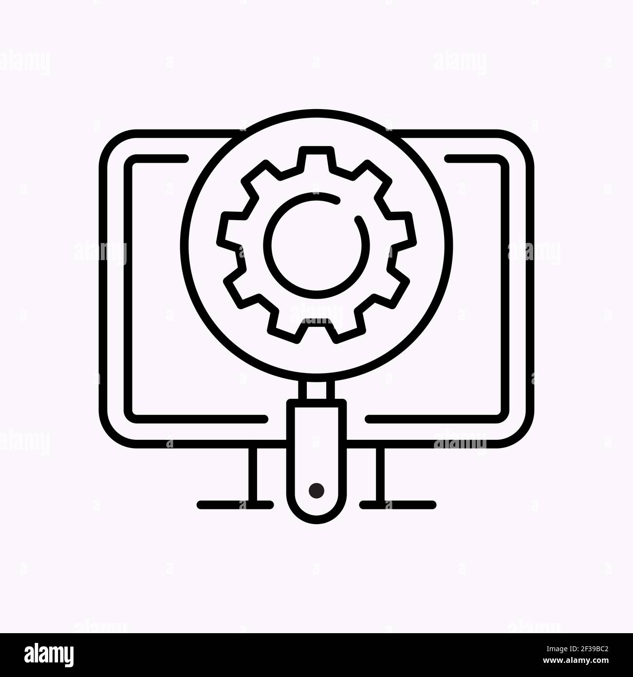 Settings line icon on white background. Vector illustration Stock ...