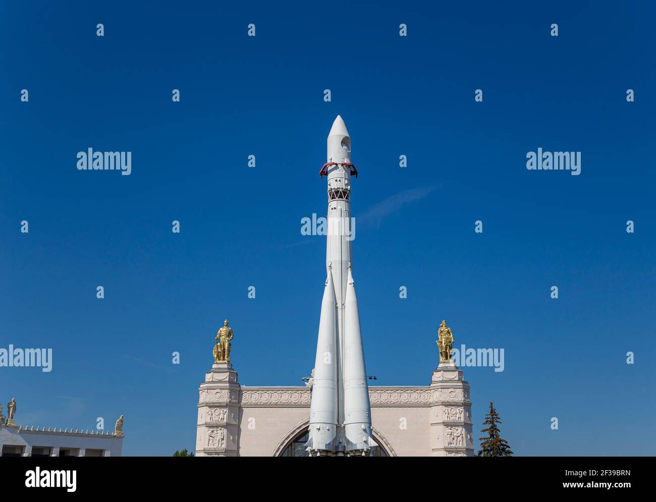 Spaceship Vostok (monument to the first Soviet rocket) shown at VDNKH ...