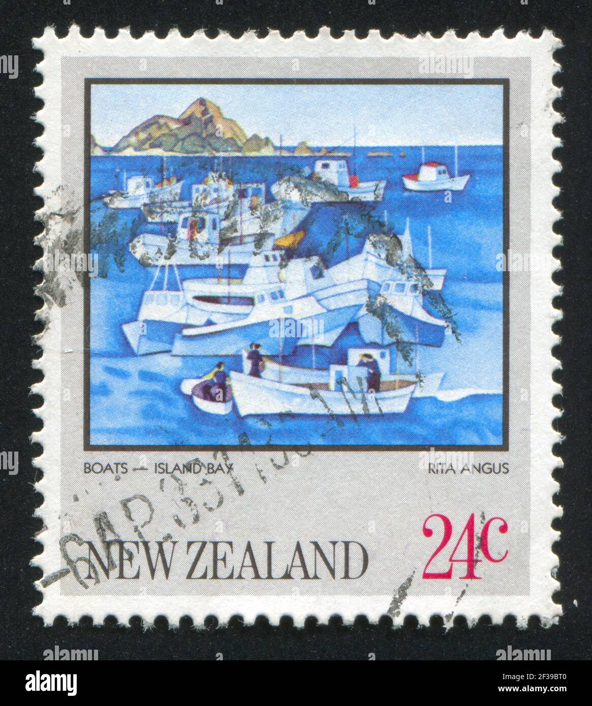 NEW ZEALAND - CIRCA 1983: stamp printed by New Zealand, shows Boats ...