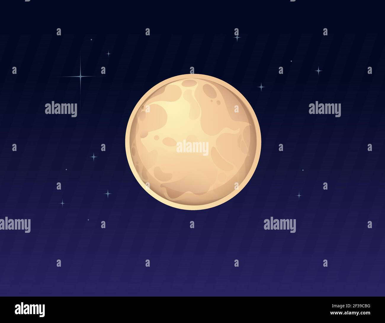 Solar system space object planet Mercury vector illustration on deep ...