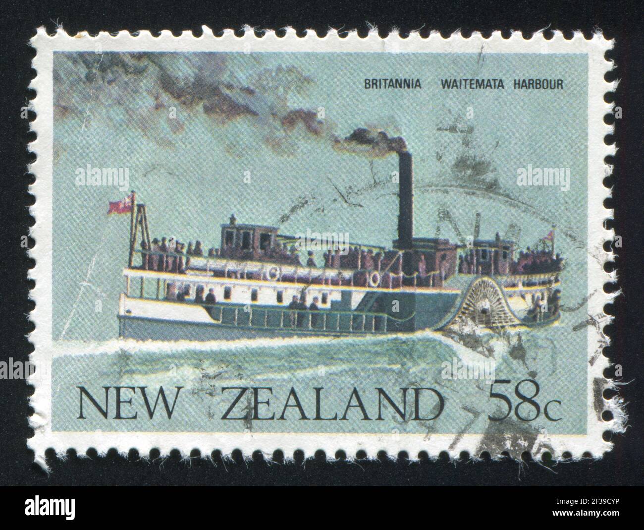 NEW ZEALAND - CIRCA 1984: stamp printed by New Zealand, shows Britannia ...