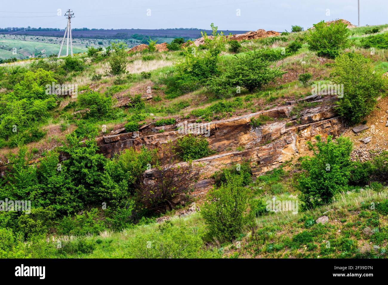 Beautiful green slopes of hills landscape. Nature in summertime Stock ...