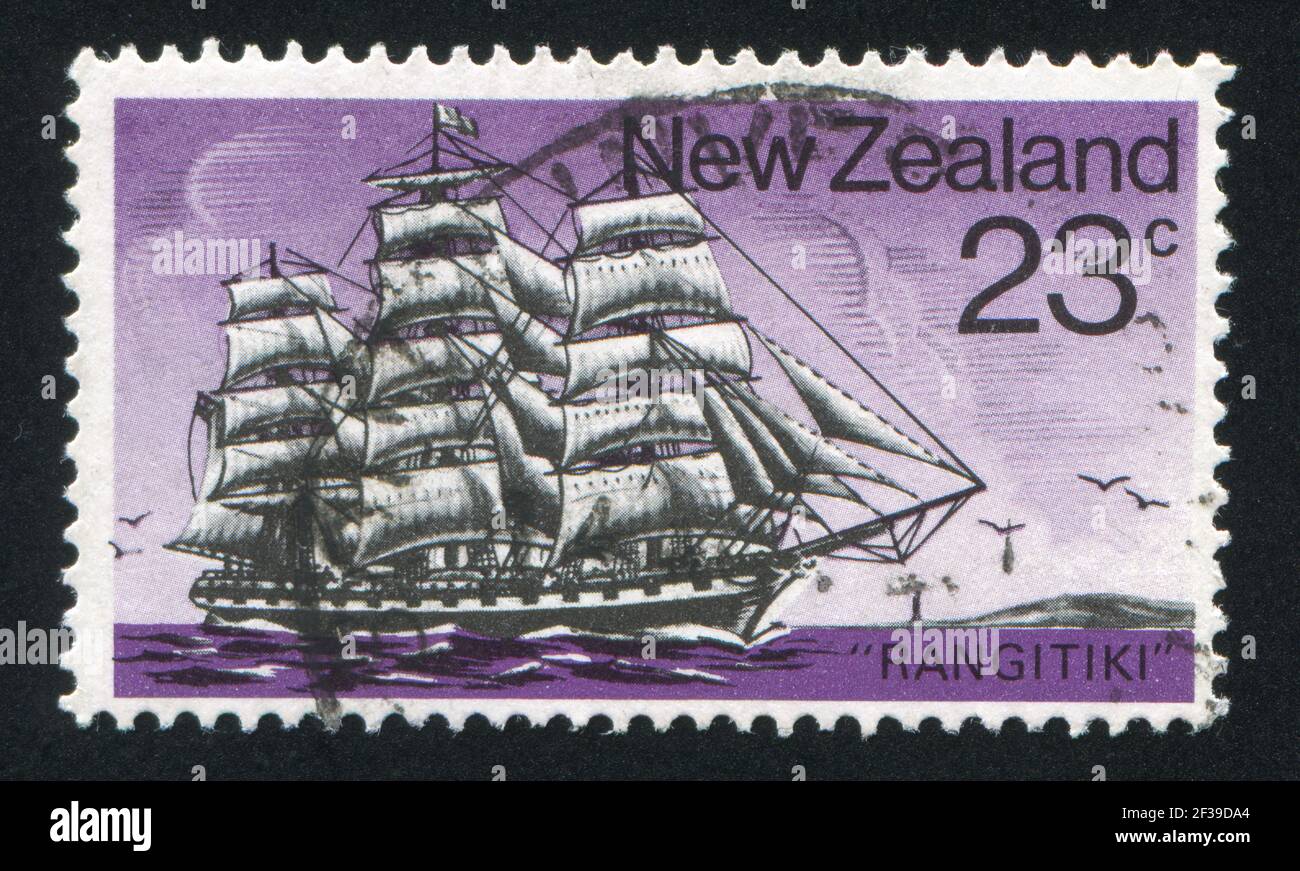 NEW ZEALAND - CIRCA 1975: stamp printed by New Zealand, shows Historic ...