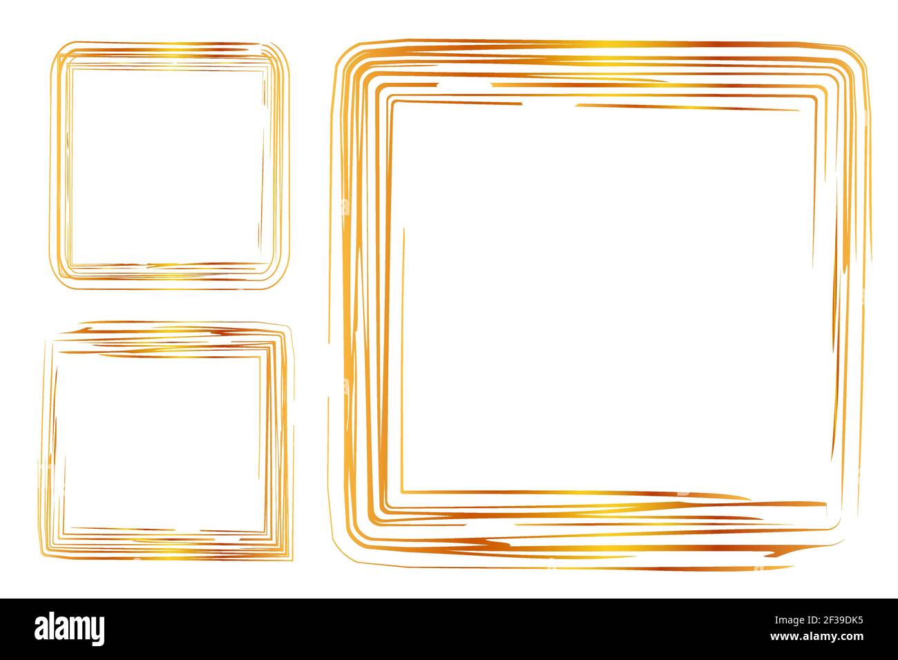 3 Hand Draw Sketch Square Frame from Multiple Golden mark for your ...