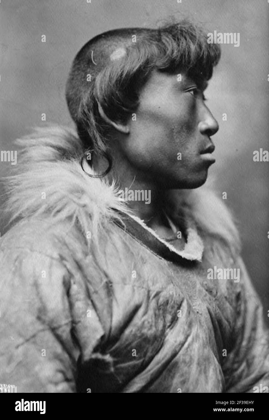 Profile of Eskimo man, Alaska, 1904 (AL+CA 4910 Stock Photo - Alamy
