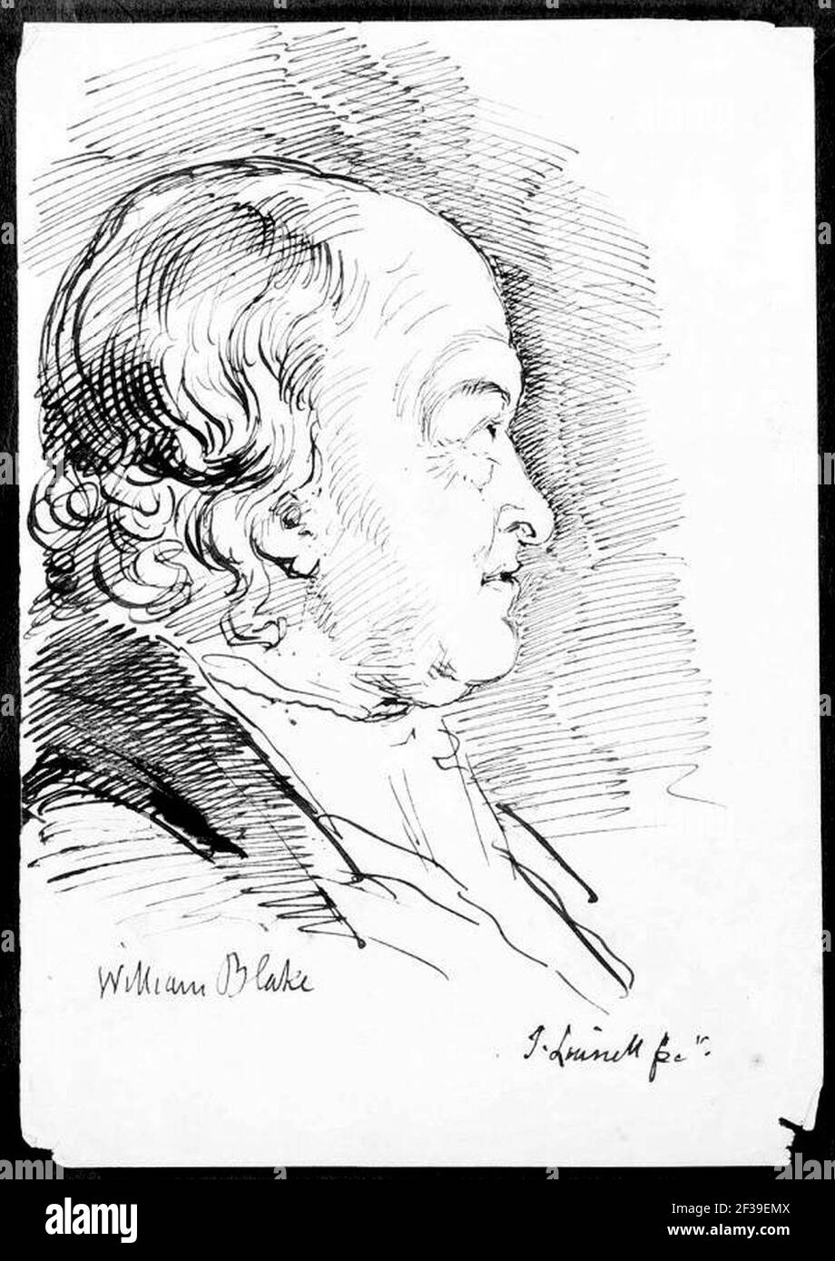 Profile portrait of William Blake, by John Linnell Stock Photo - Alamy
