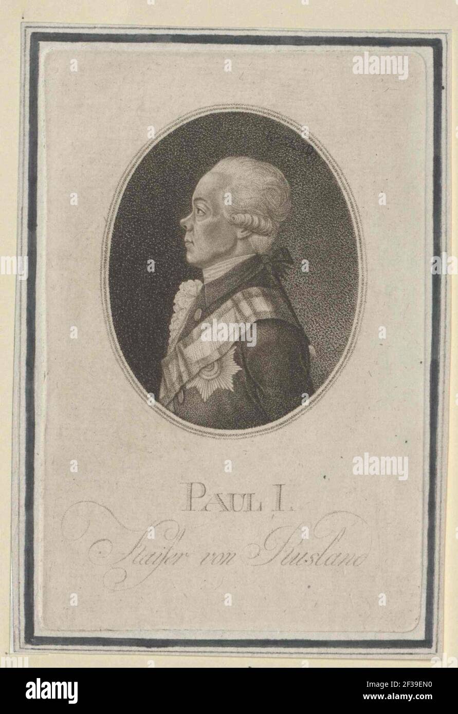Profile of Paul I (engraving Stock Photo - Alamy