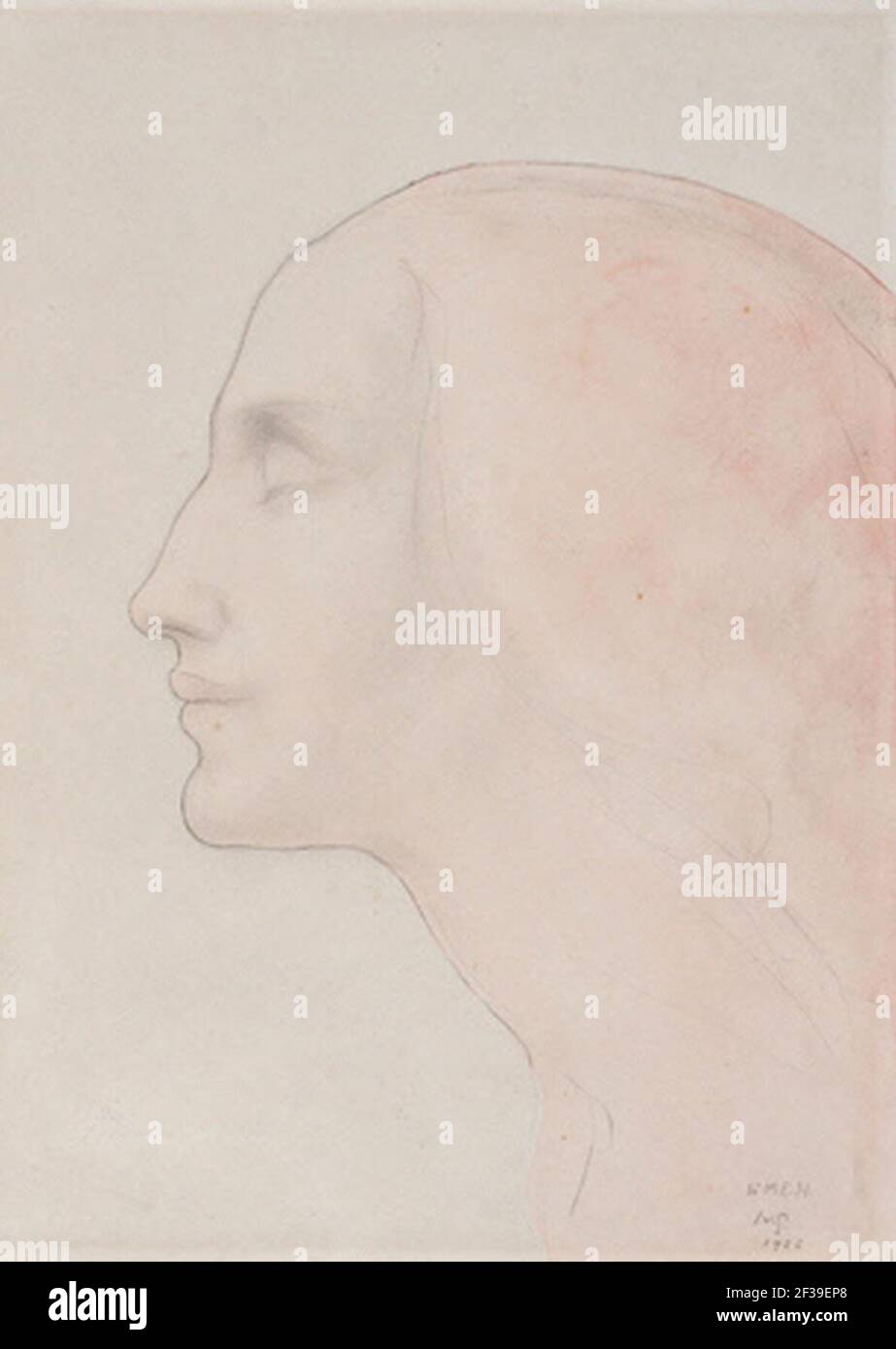 Profile of Mary Haskell by Kahlil Gibran Stock Photo - Alamy